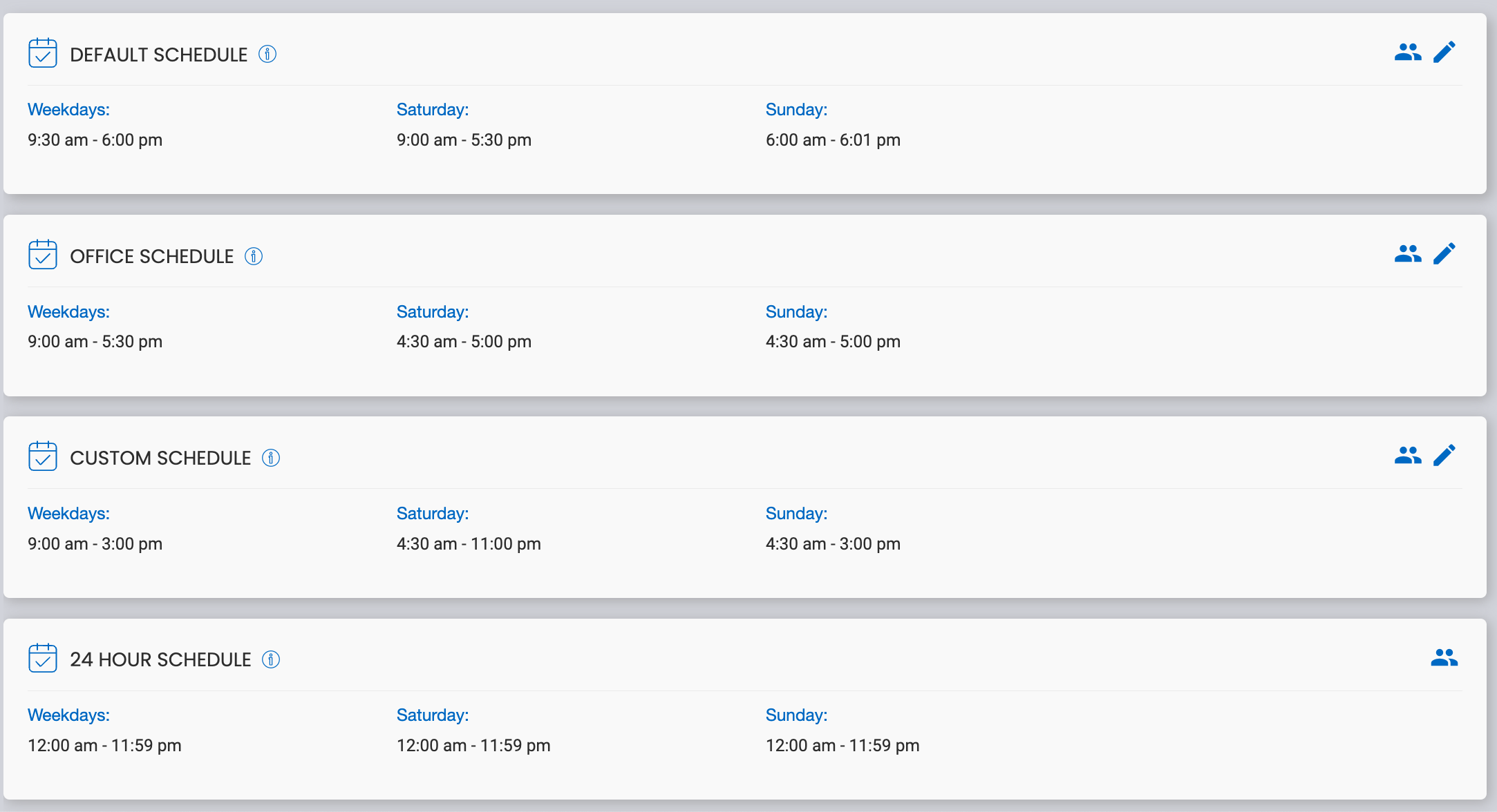 Setting Up Facility Hours/Schedules